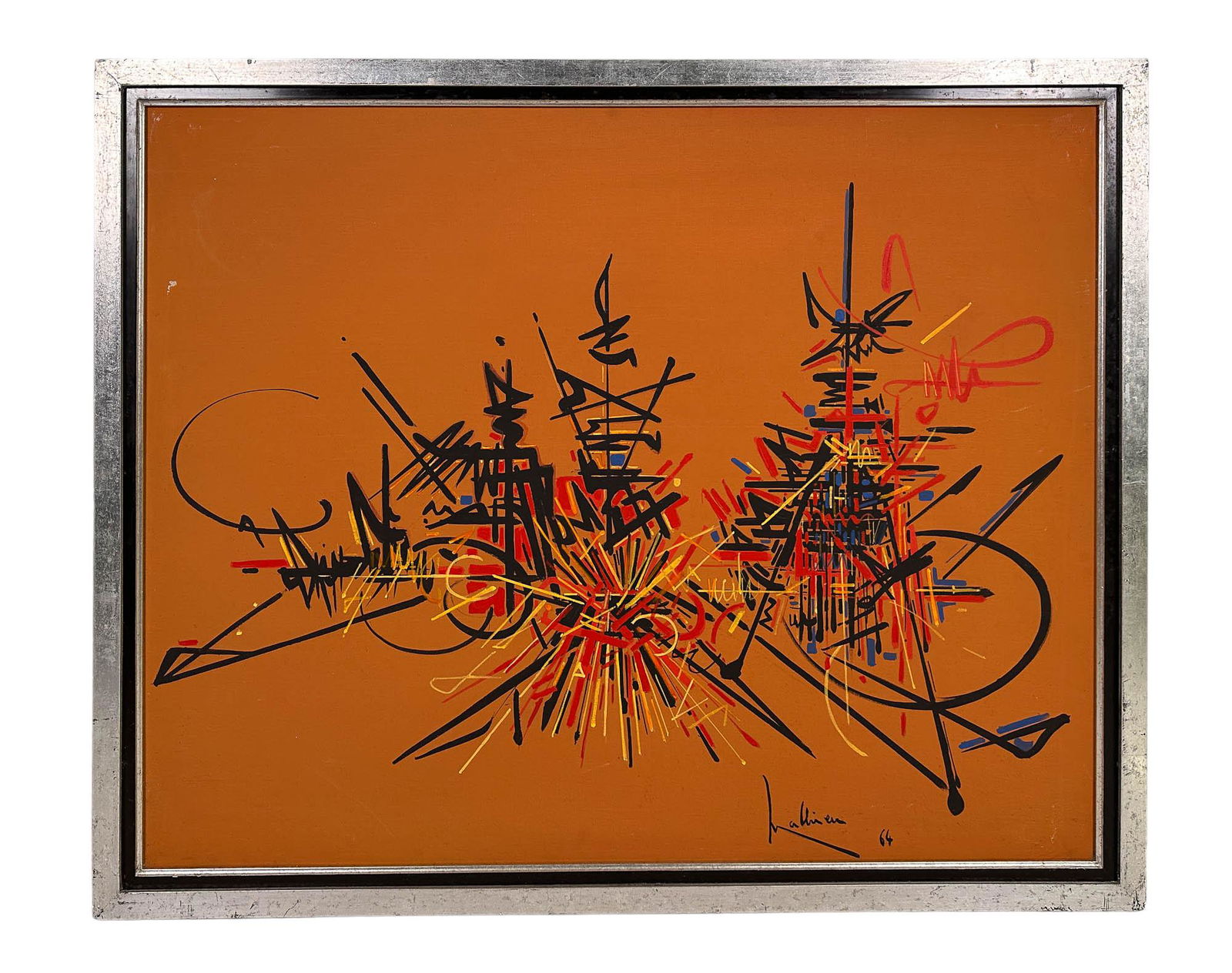 Georges Mathieu 1921-2012 Abstract Oil Painting Auction