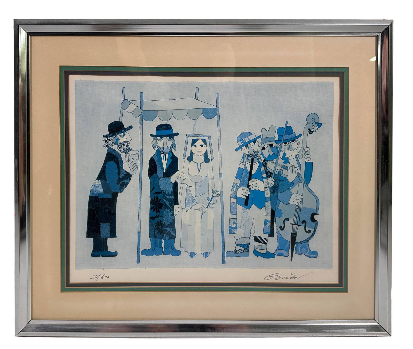 Jovan Obican Jewish Wedding Le Lithograph Signed Auction