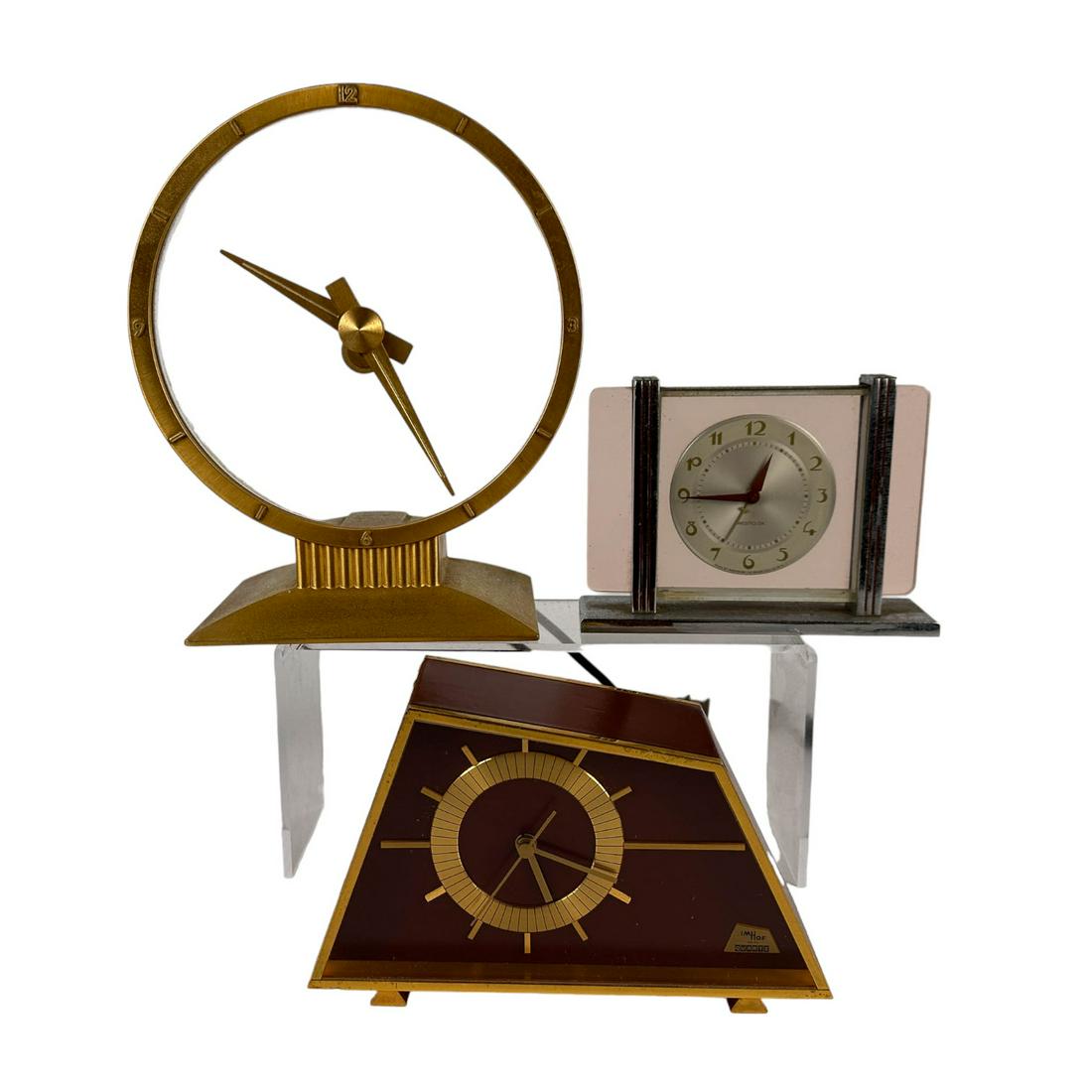 Imhof Westclox Jefferson Golden Hour Clock 3pc Lot Auction