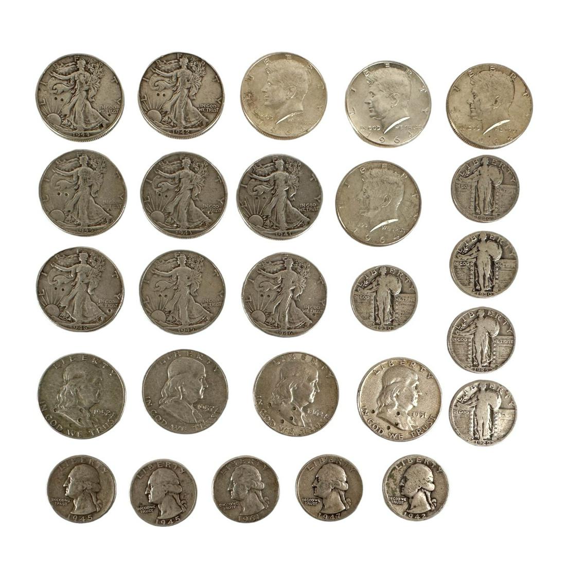 Estate Collection Us Quarters Half Dollar Coin Lot Auction