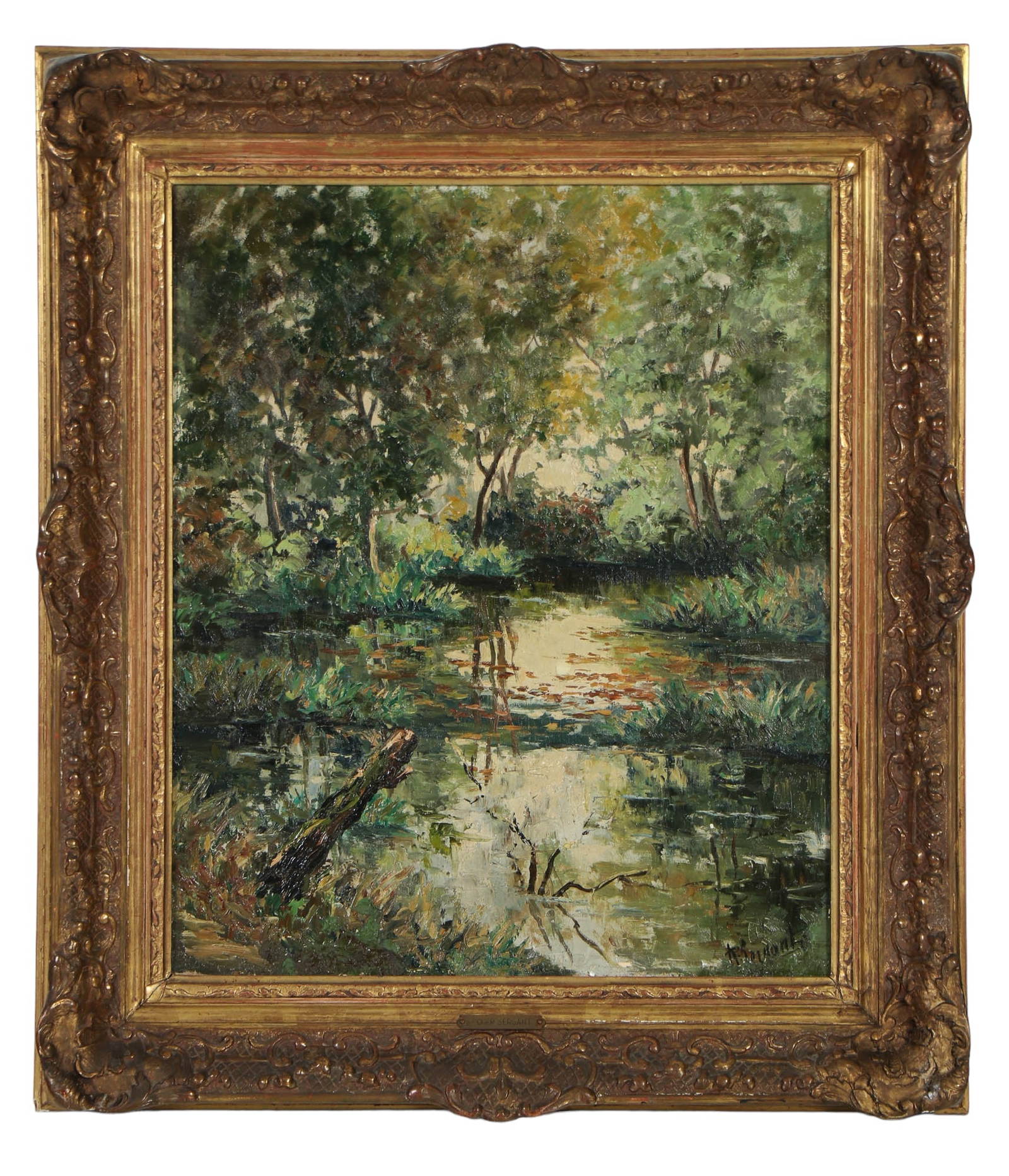 Roger Sargent 19c Bog Marshland Landscape Painting Auction