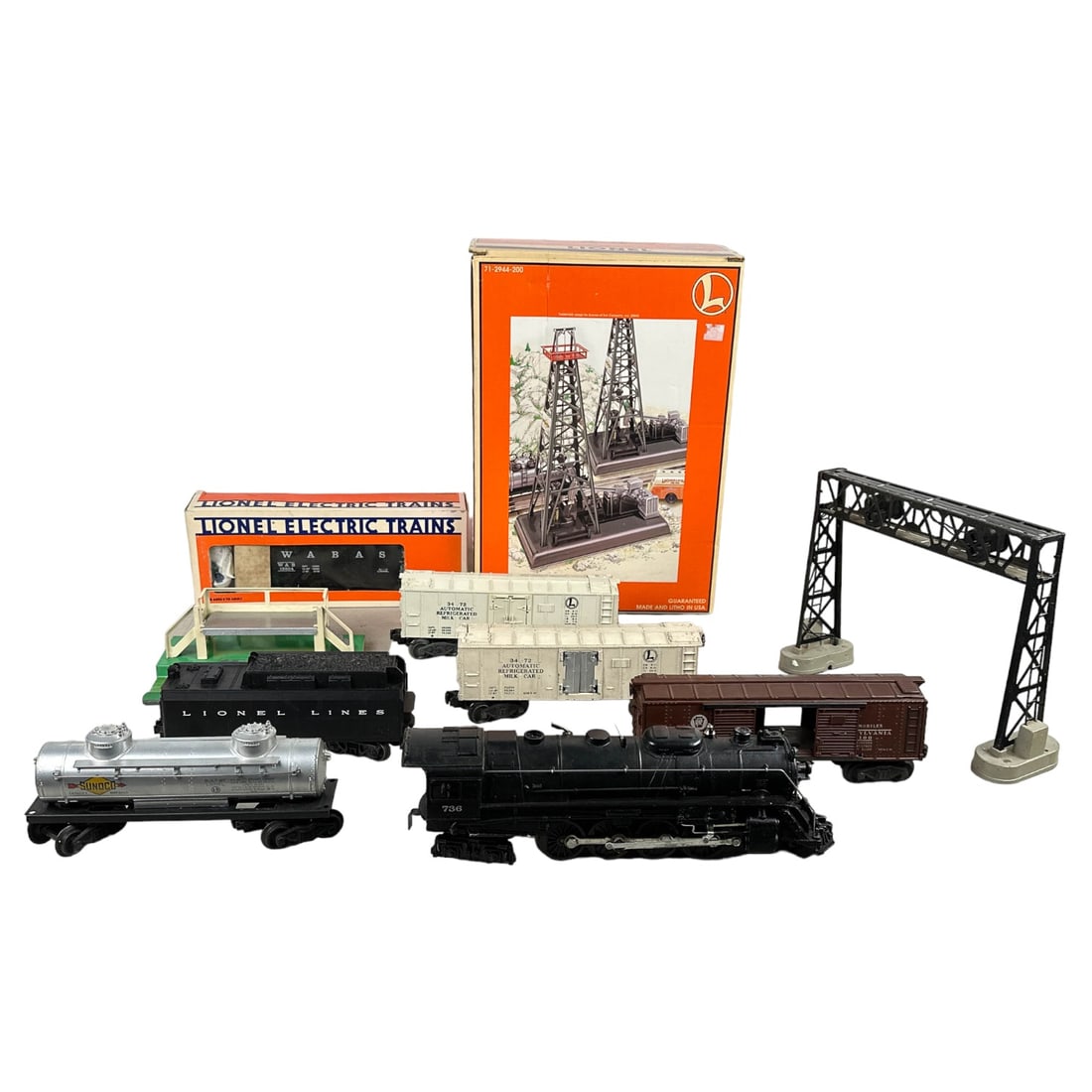 Lionel Oil Derrick Operating Hopper Box Car Lot Auction