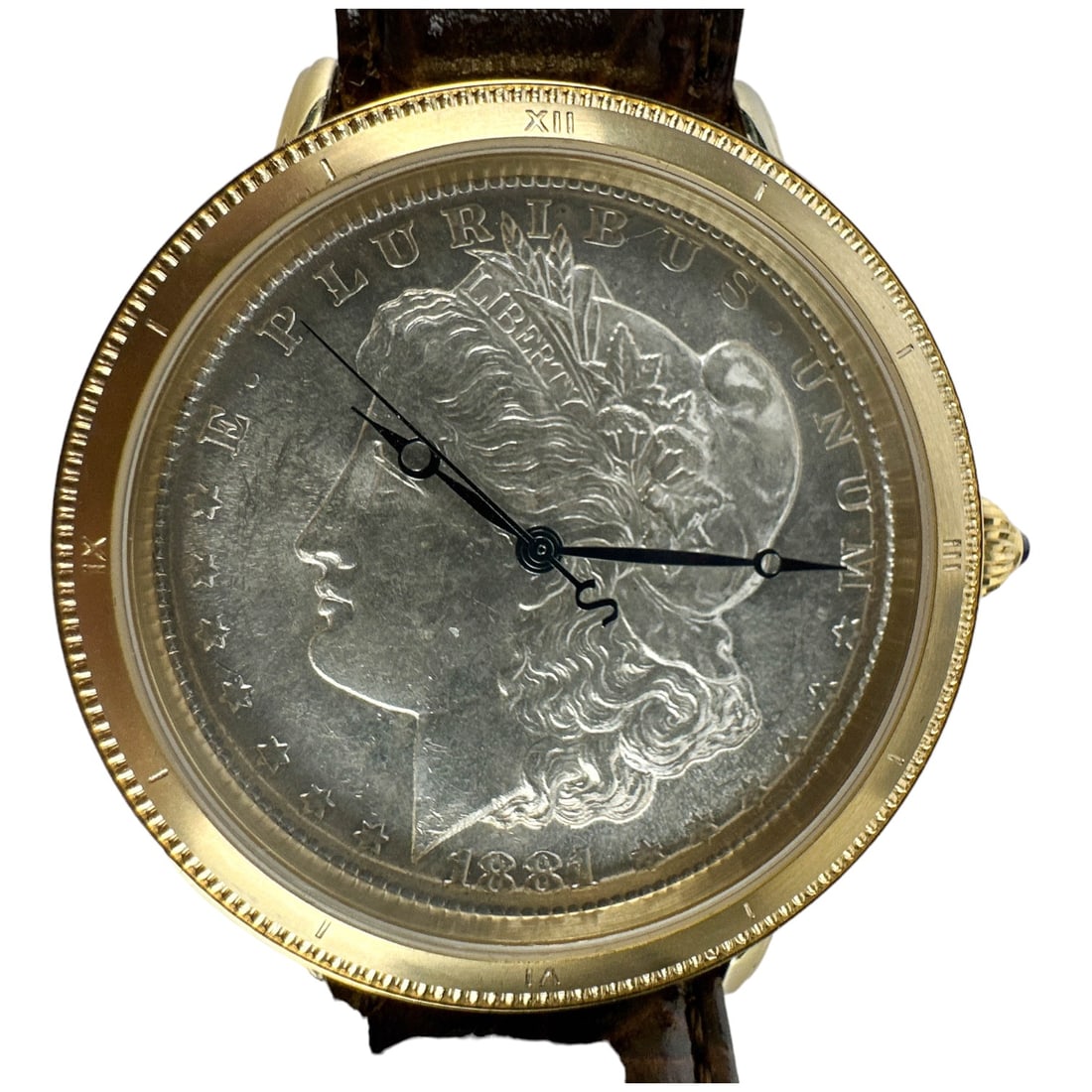 1881 Morgan Silver One Dollar Stauer Wrist Watch Auction