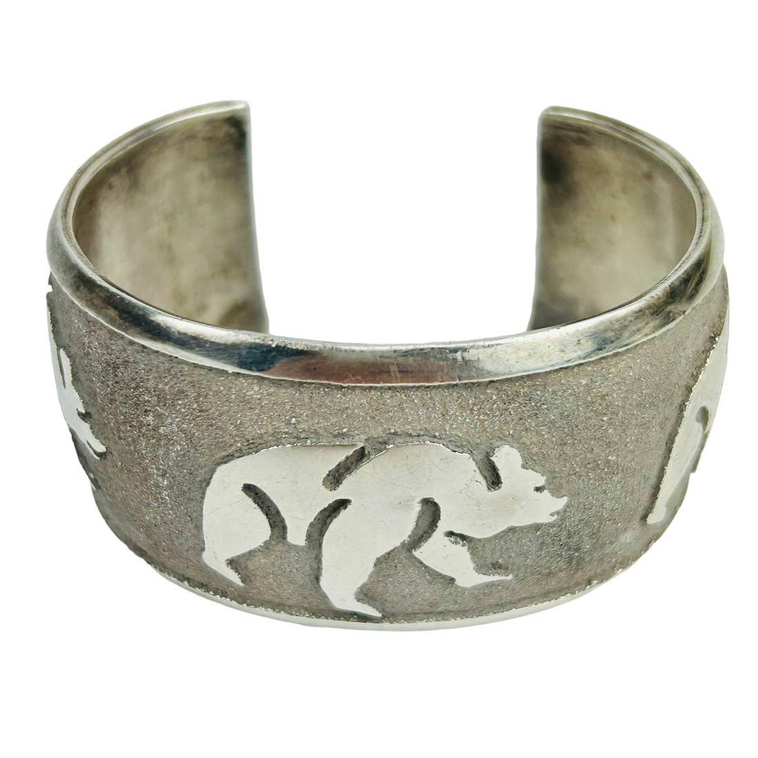 Anna Begay Navajo Indian Bear Sterling Bracelet Auction