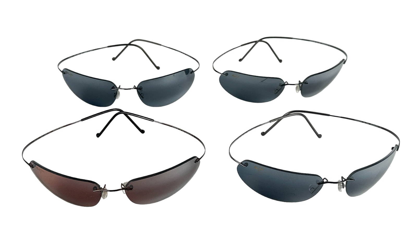 Maui Jim Sport Titanium Rimless Sunglasses 4pc Lot Auction