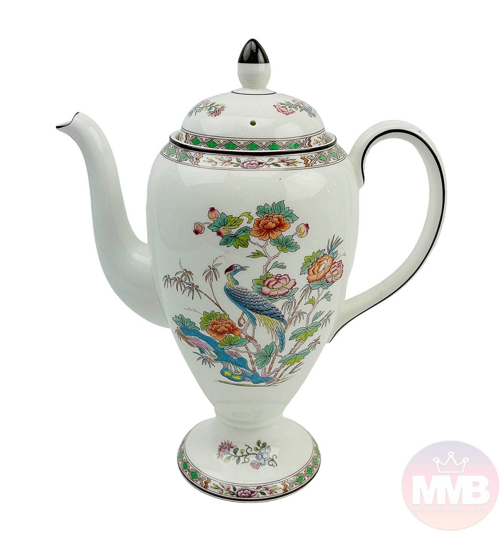 Wedgwood Kutani Crane Bone China Coffee Pot W/ Lid Auction