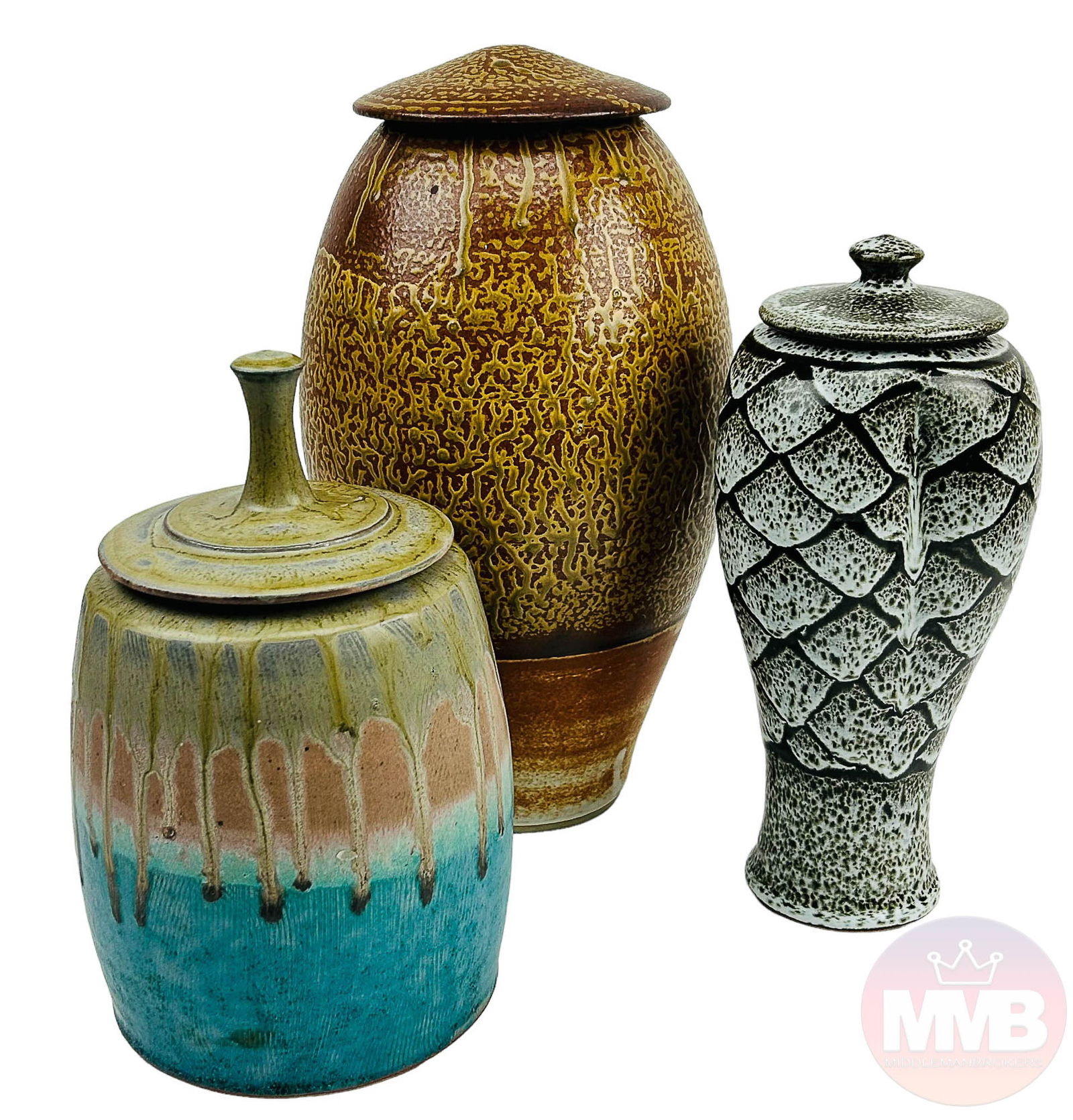 Studio Handcrafted Ceramic Pottery Lidded Vessels Auction