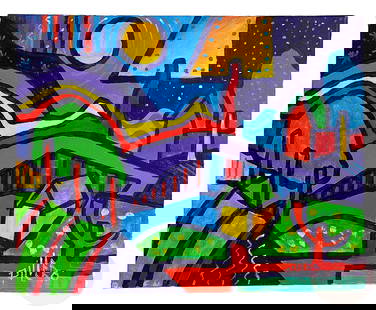 Alice Righter Edmiston (american 1874 - 1964) Oil Painting Abstract ...