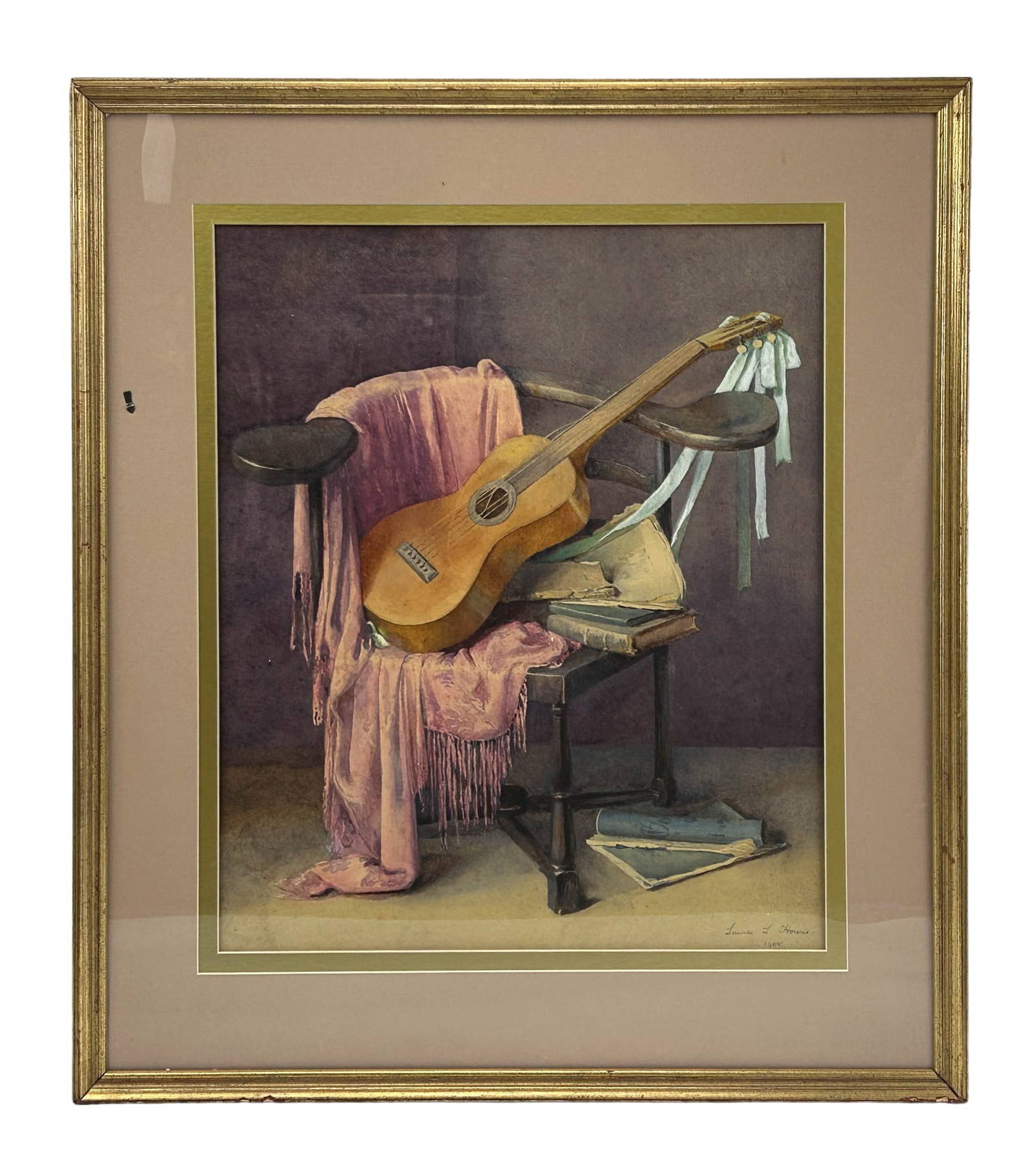 Laura Howes Still Life Watercolor Painting Signed Auction