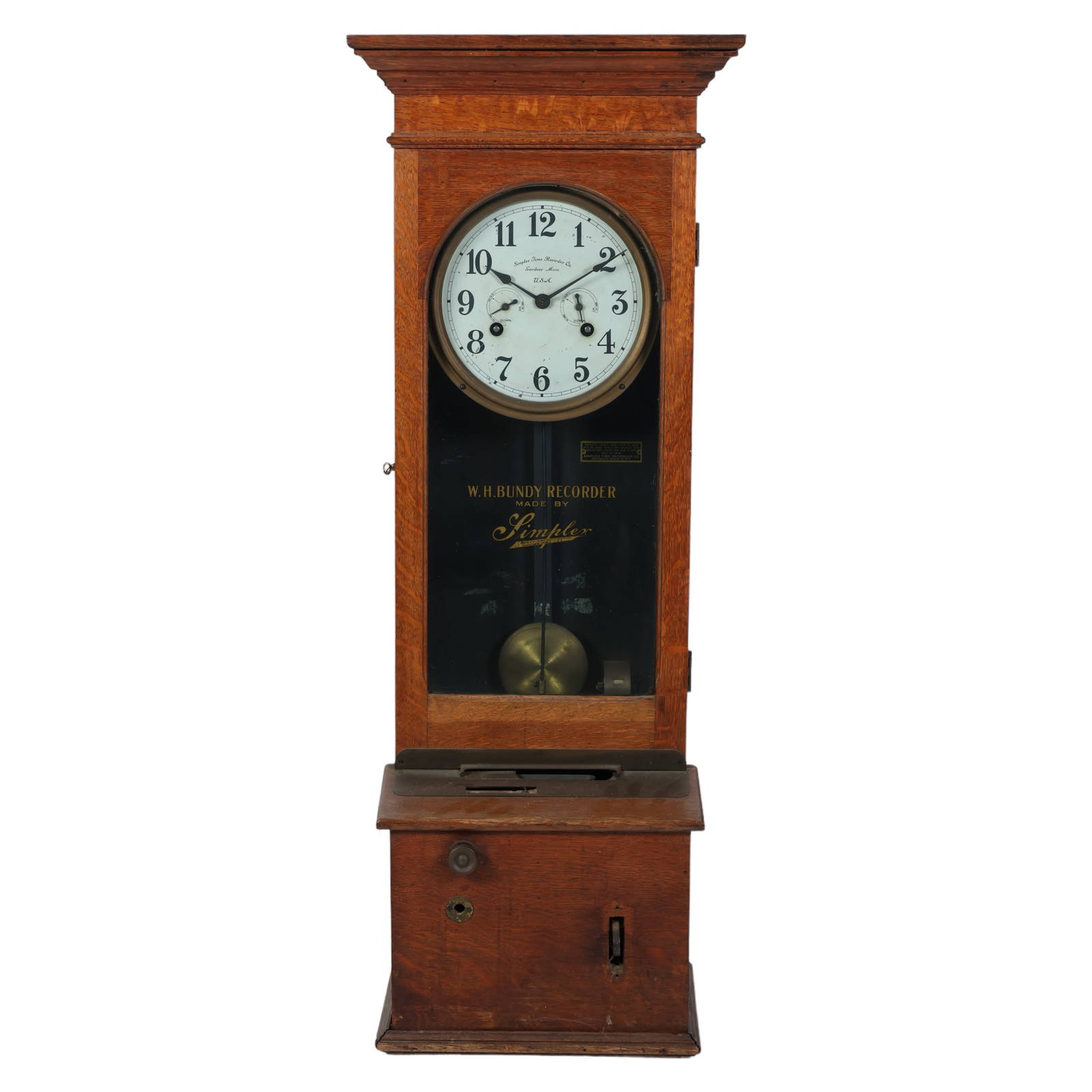 W.h. Bundy 20c Antique Simplex Recorder Time Clock Auction