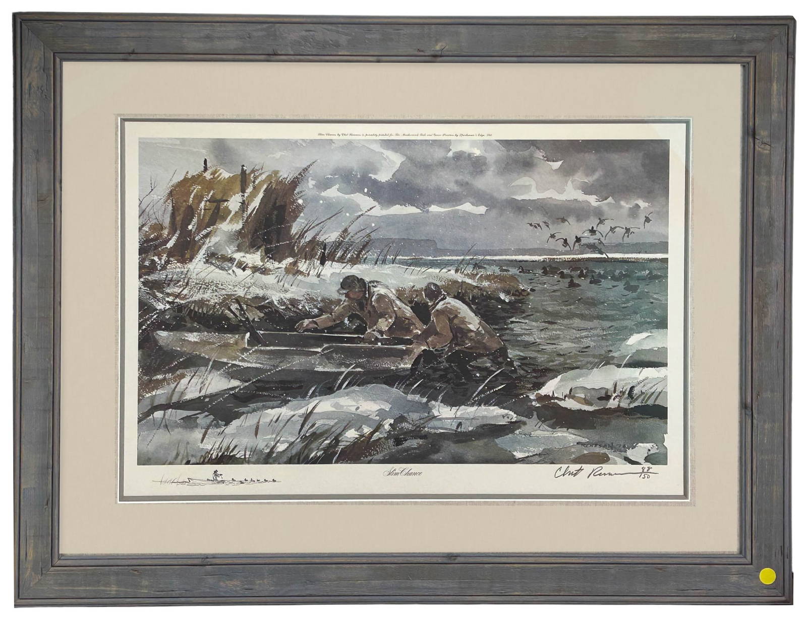 Chet Reneson B1934 Duck Hunting Lithograph Signed Auction