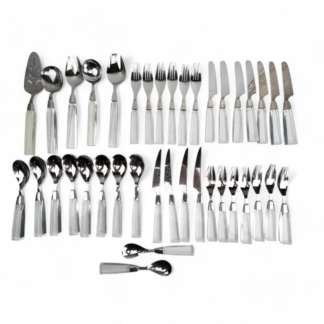 Towle Supreme Cutlery Lucite Handle Flatware 39pc Auction
