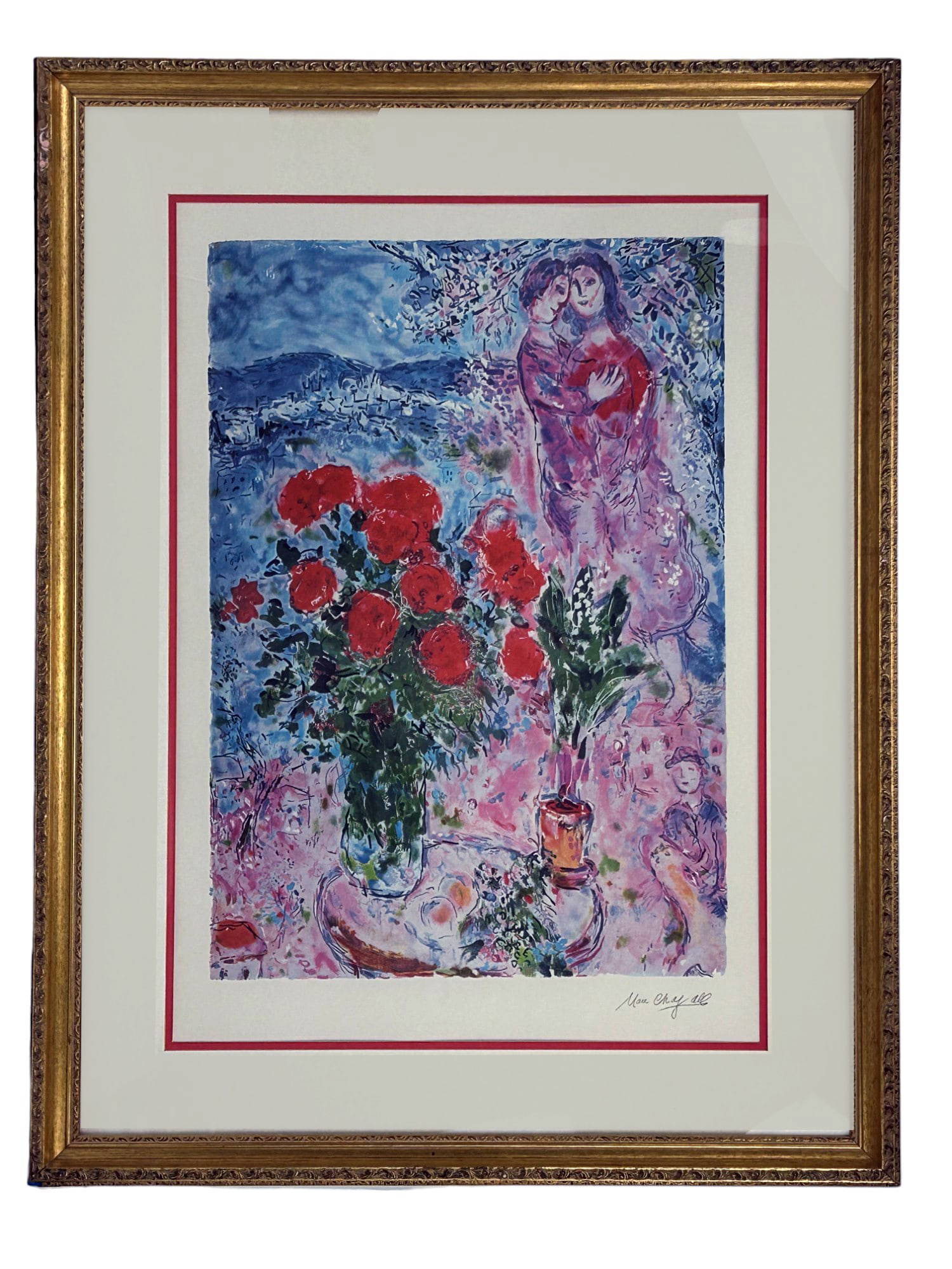 Marc Chagall 1887-1985 Colored Lithograph Signed Auction