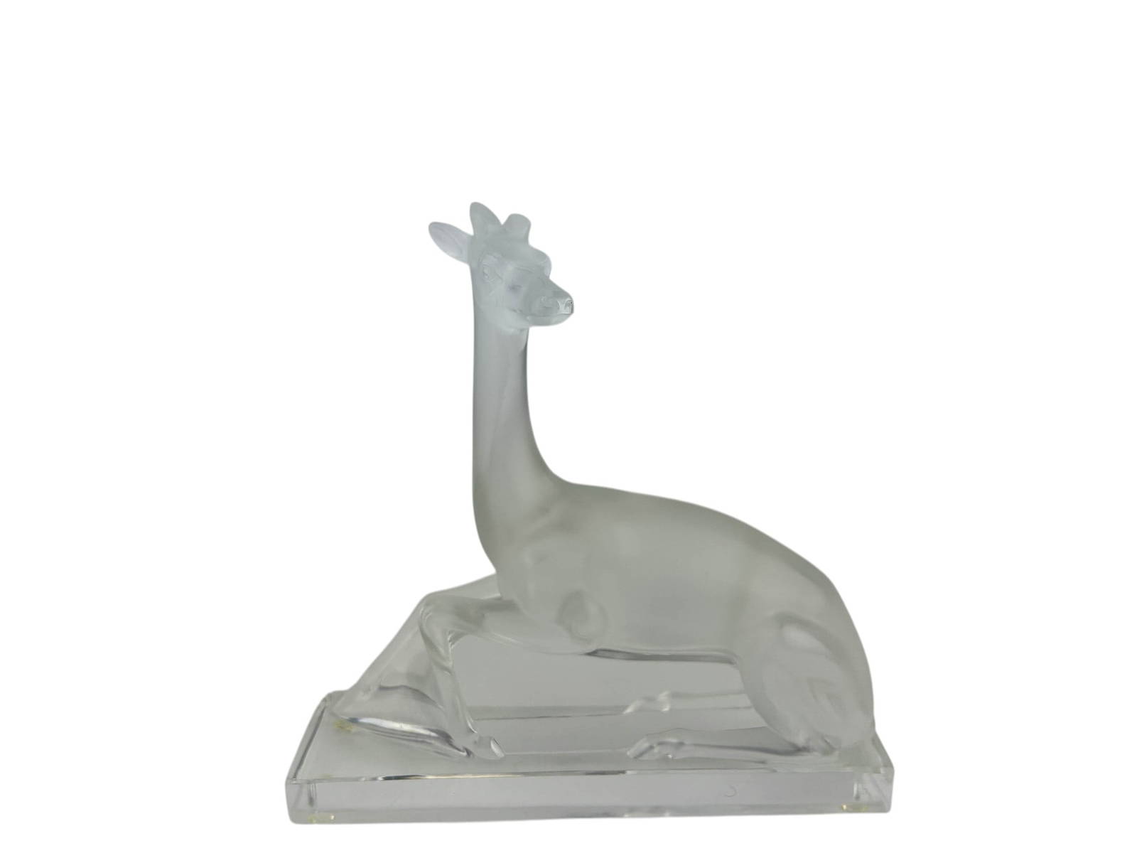 Lalique French Frosted Crystal Stag Deer Sculpture Auction