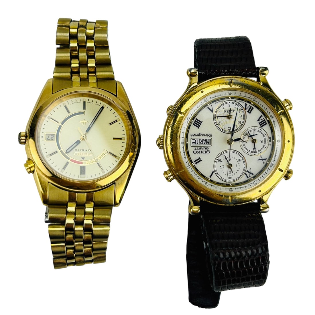 Seiko Kinetic & Quartz Chronograph Wrist Watch 2pc - Jul 09, 2025 ...