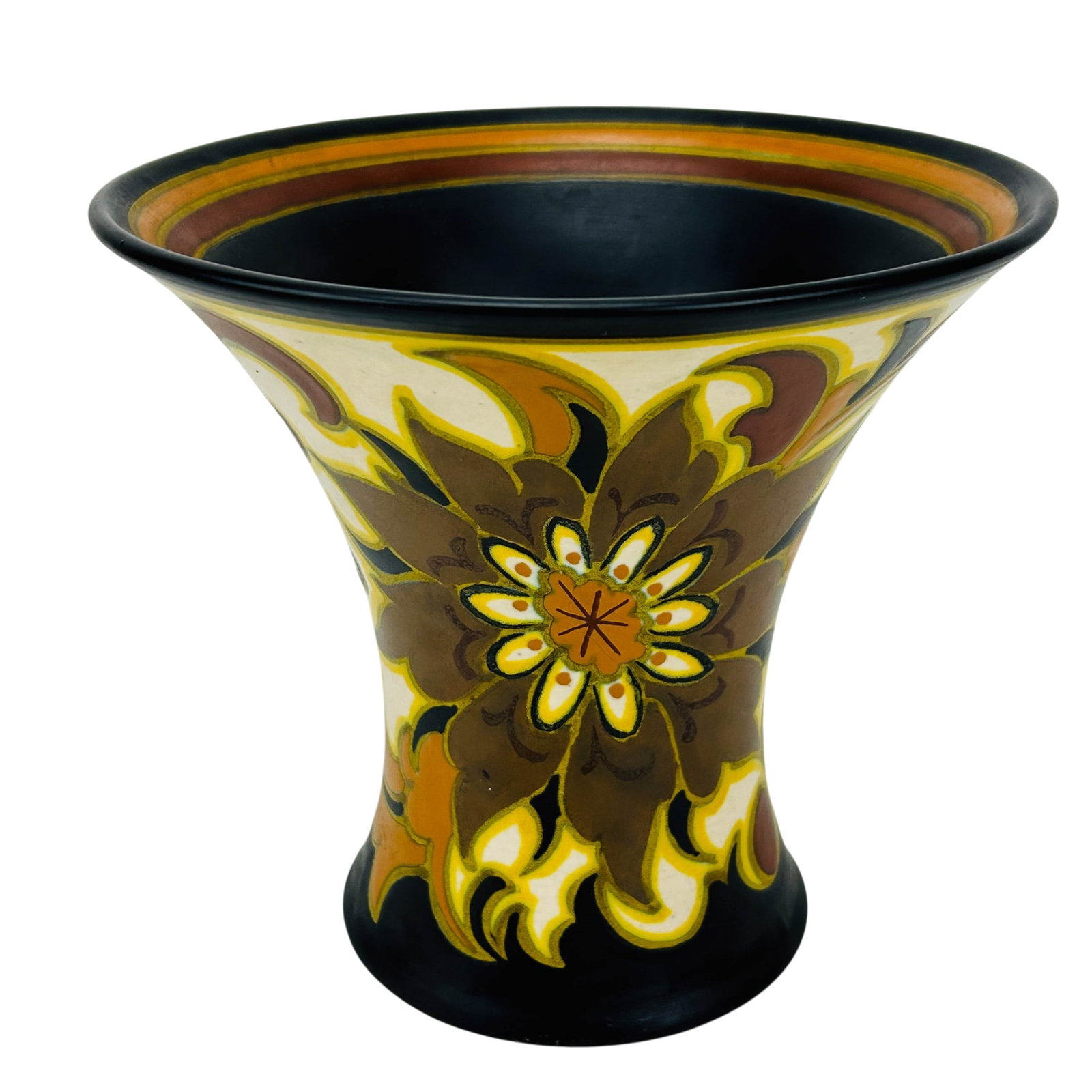 Gouda Holland Mimi Art Deco Pottery Trumpet Vase Auction