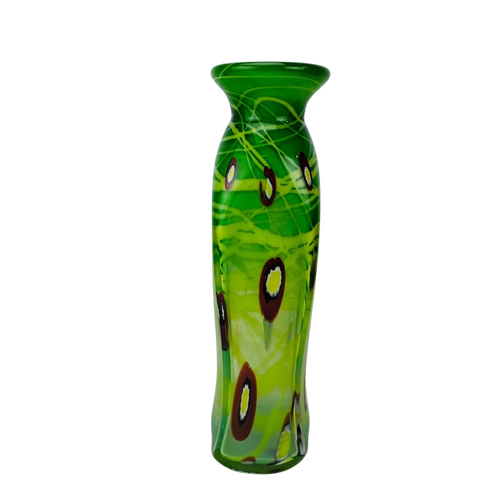 Studio Blown Art Glass Decorative Shelf Vases 3pc Auction