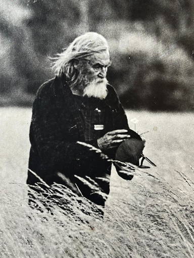 Original Vintage Studio One Photograph By Joe Covello Of Old Man In Field