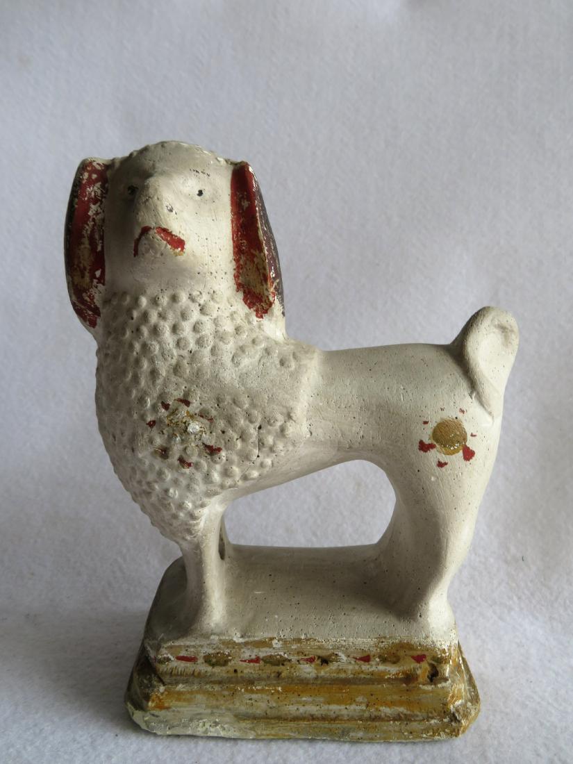 Standing chalkware Poodle dog in original paint