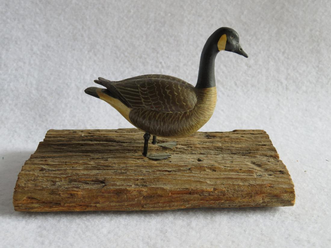 Miniature hand carved and painted Canadian goose having