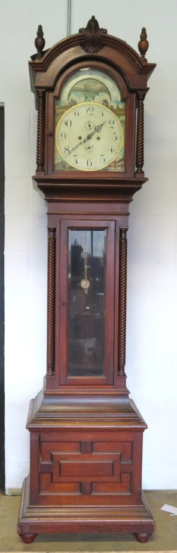 Federal style grandfather clock 19th century.