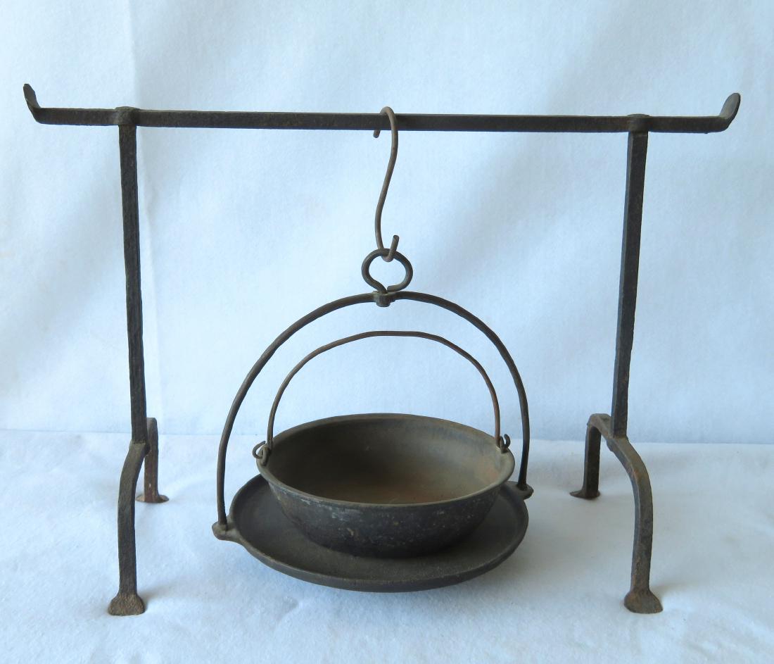 Grouping of 3 early iron hearth items including a