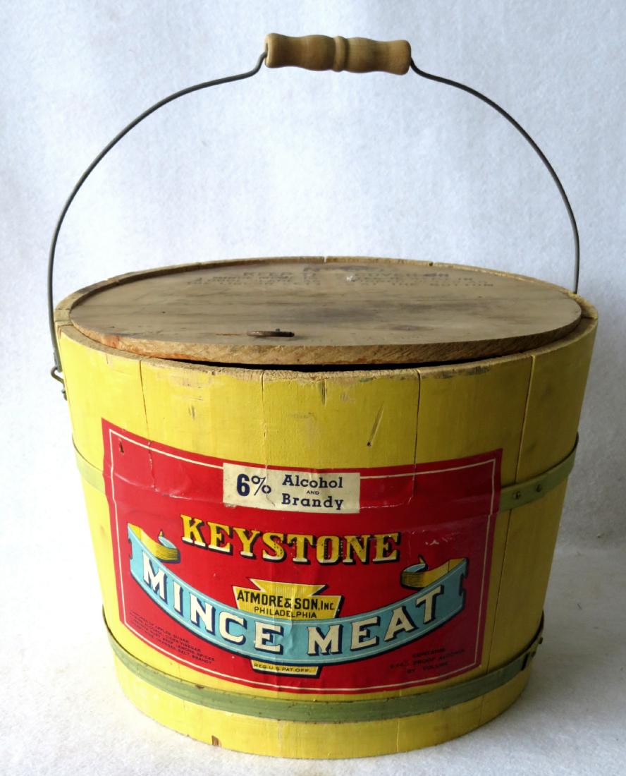 Mince meat bucket with bail handle in original yellow