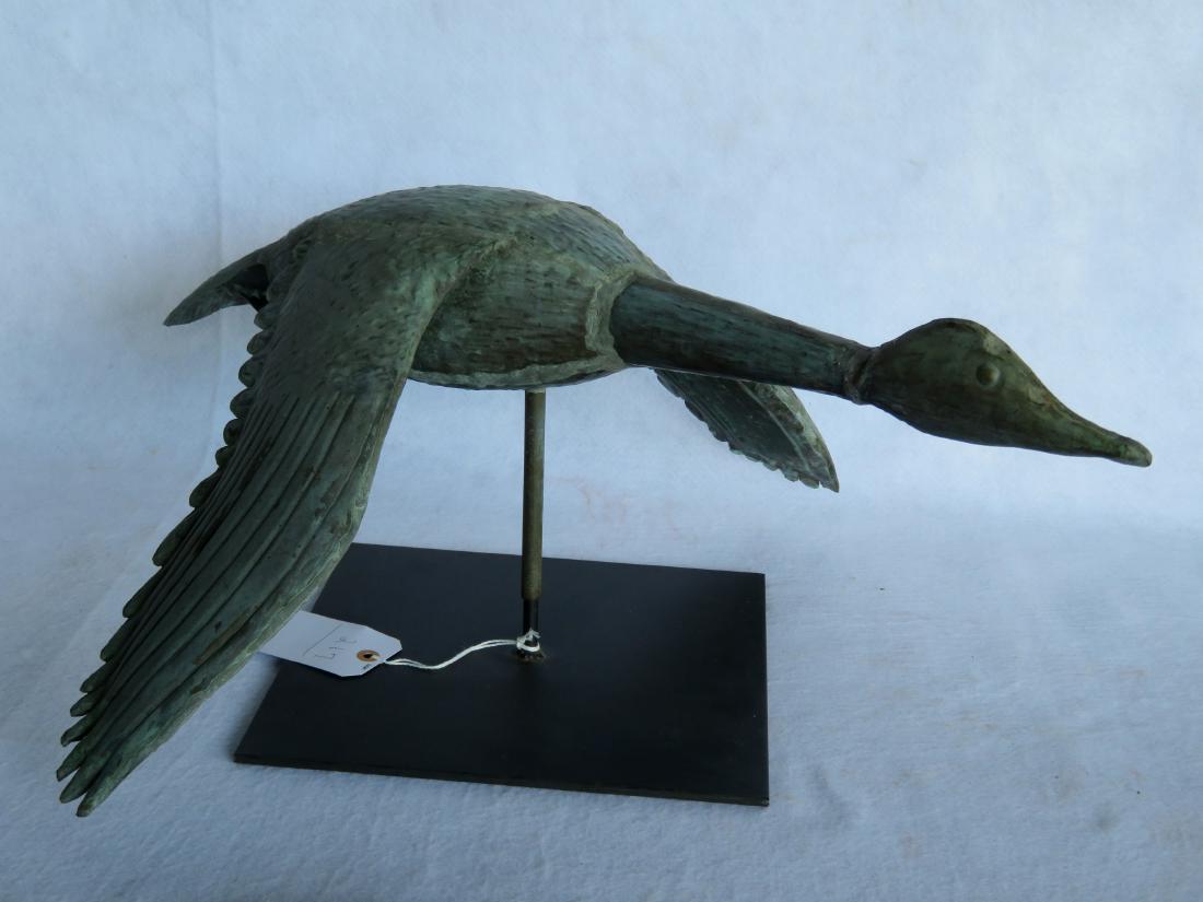 Full body copper flying goose weathervane with good