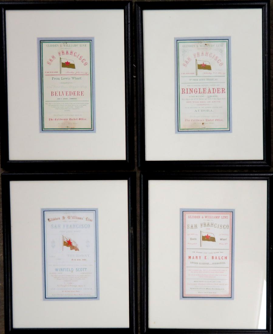 Grouping of 4 Glidden & Williams' Line clipper ship