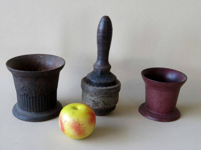 Two Early Cast Iron Mortars, 18th & 19th Century, One