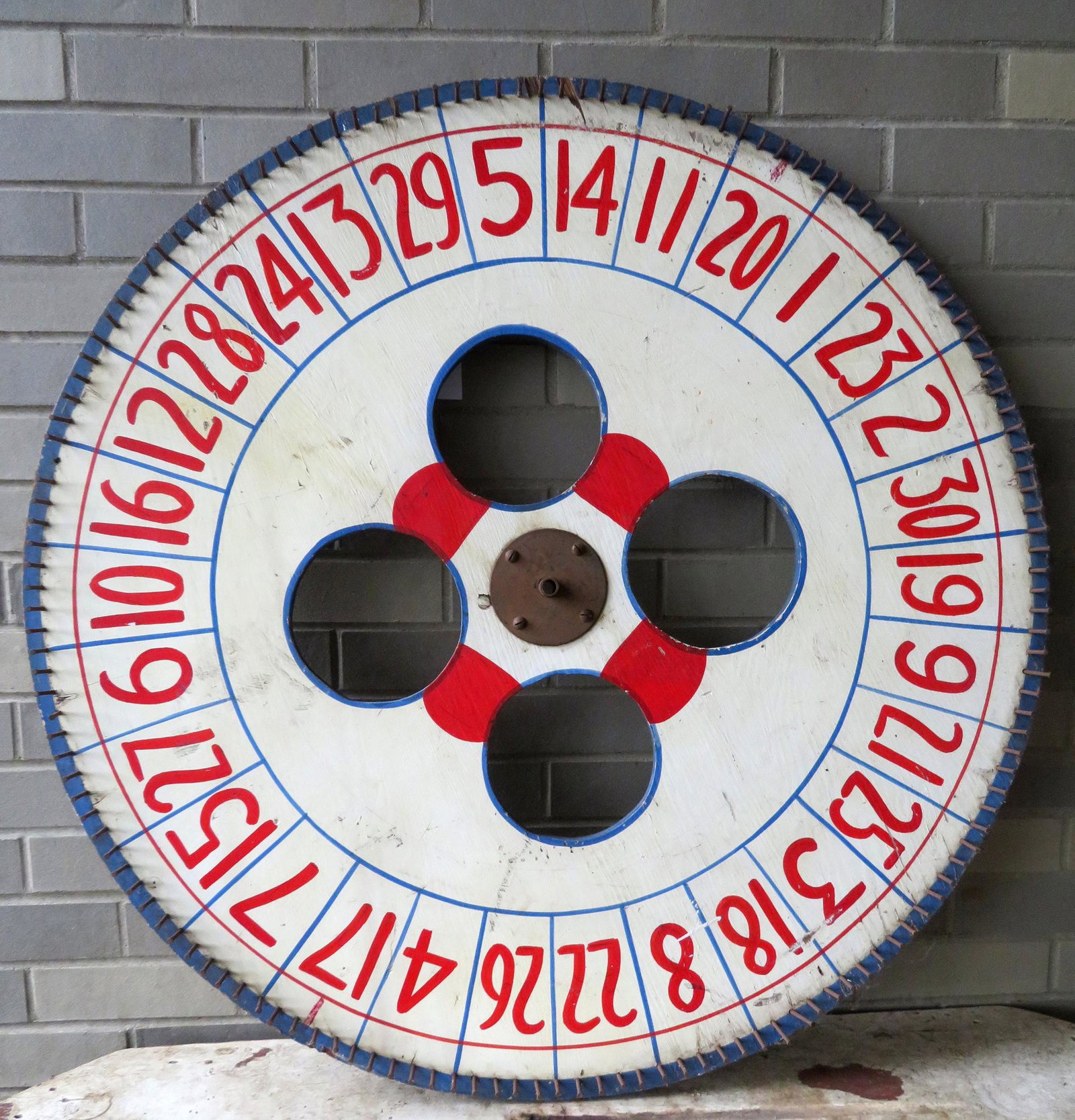 Old gaming wheel in original blue, red and white paint. - Sep 14, 2019 ...