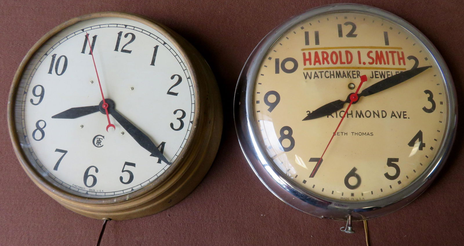 An advertising electric wall clock labeled "Harold I. - Mar 28, 2020 ...
