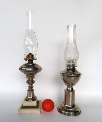 Two Oil Early Fluid/oil Lamps An Astral Signed Cornelius & Co. And A ...