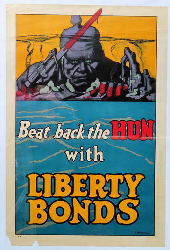 Wwi Bonds Poster "beat Back The Hun"