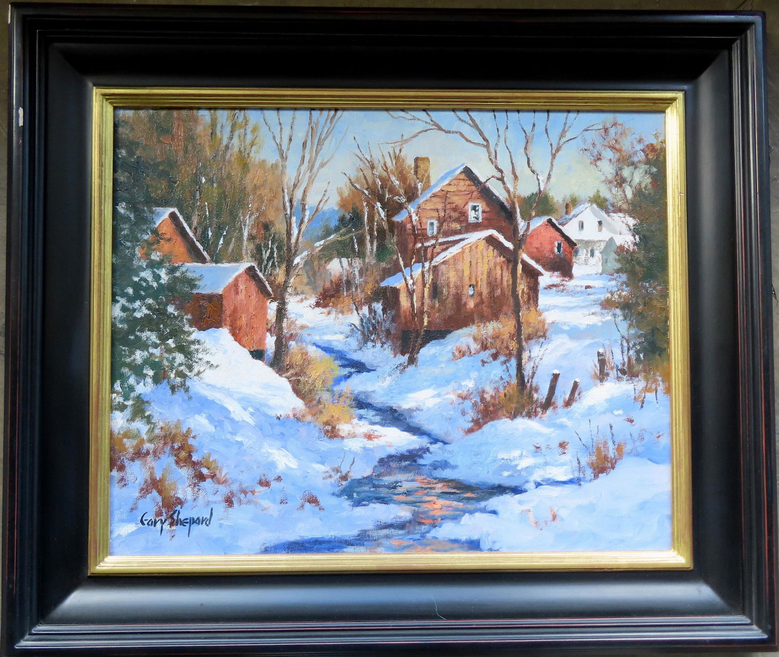 Gary Shepard, born 1951, active in New England. O/C Winter landscape ...