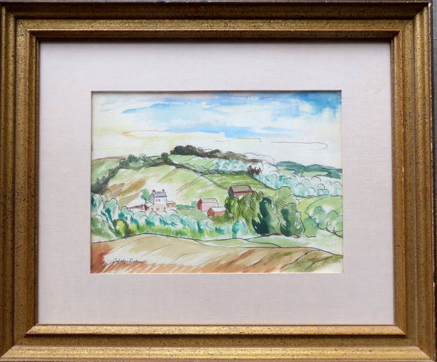 Adolf Arthur Dehn, NY - Minnesota, 1895-1968. W/C Landscape with house ...