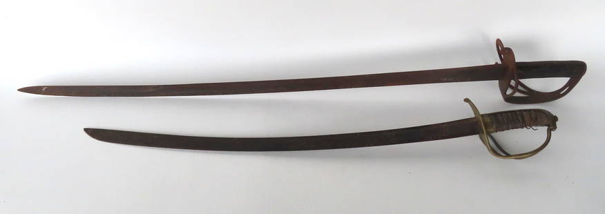 Two Early Military Swords In Fair To Poor Condition, Both Missing ...