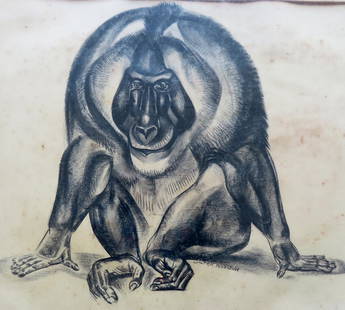 Walter Addison, New York, 1914 1982. A Framed Charcoal Drawing Of An ...