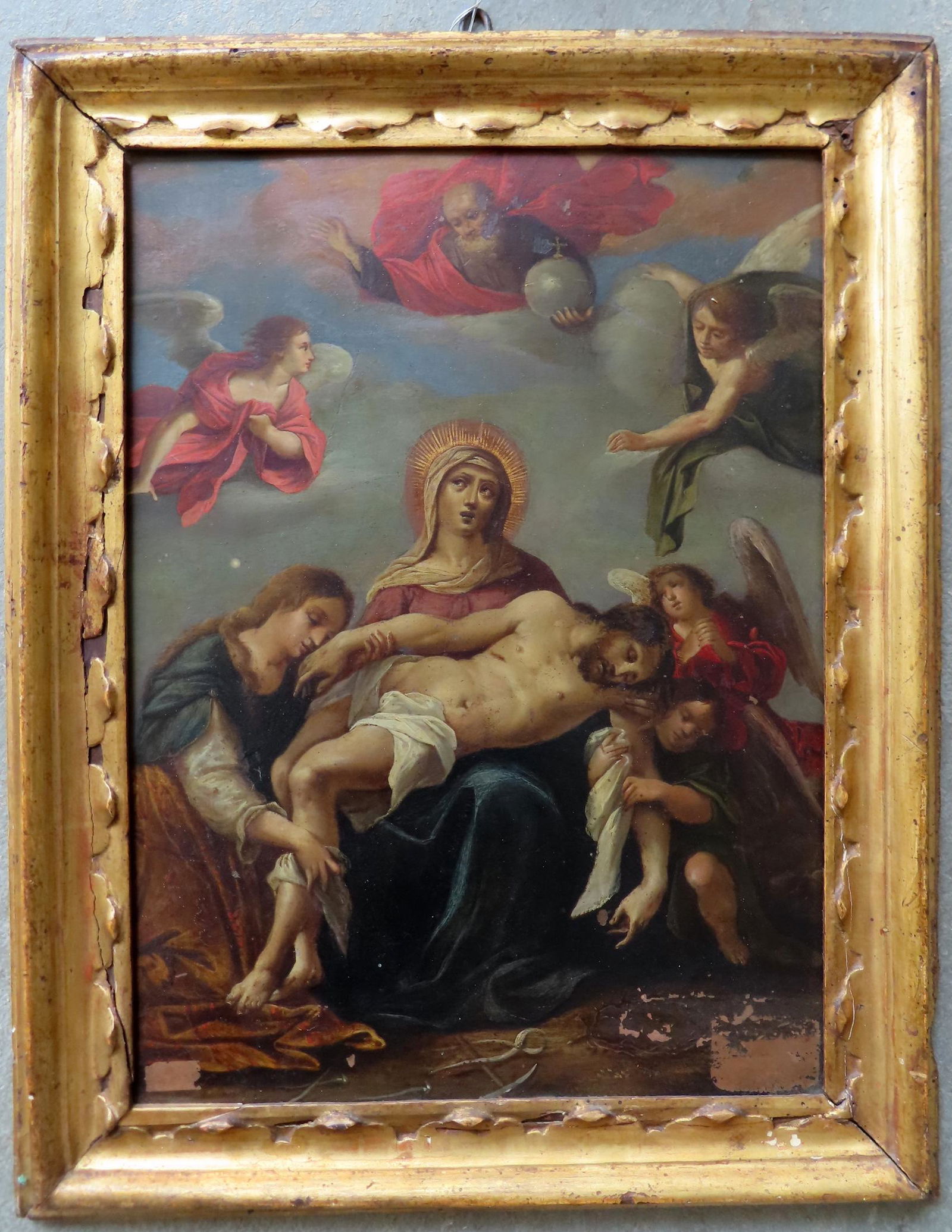 An Old Master Painting Depicting The Lamentation Of Jesus Following His Crucifixion, With Mother ...