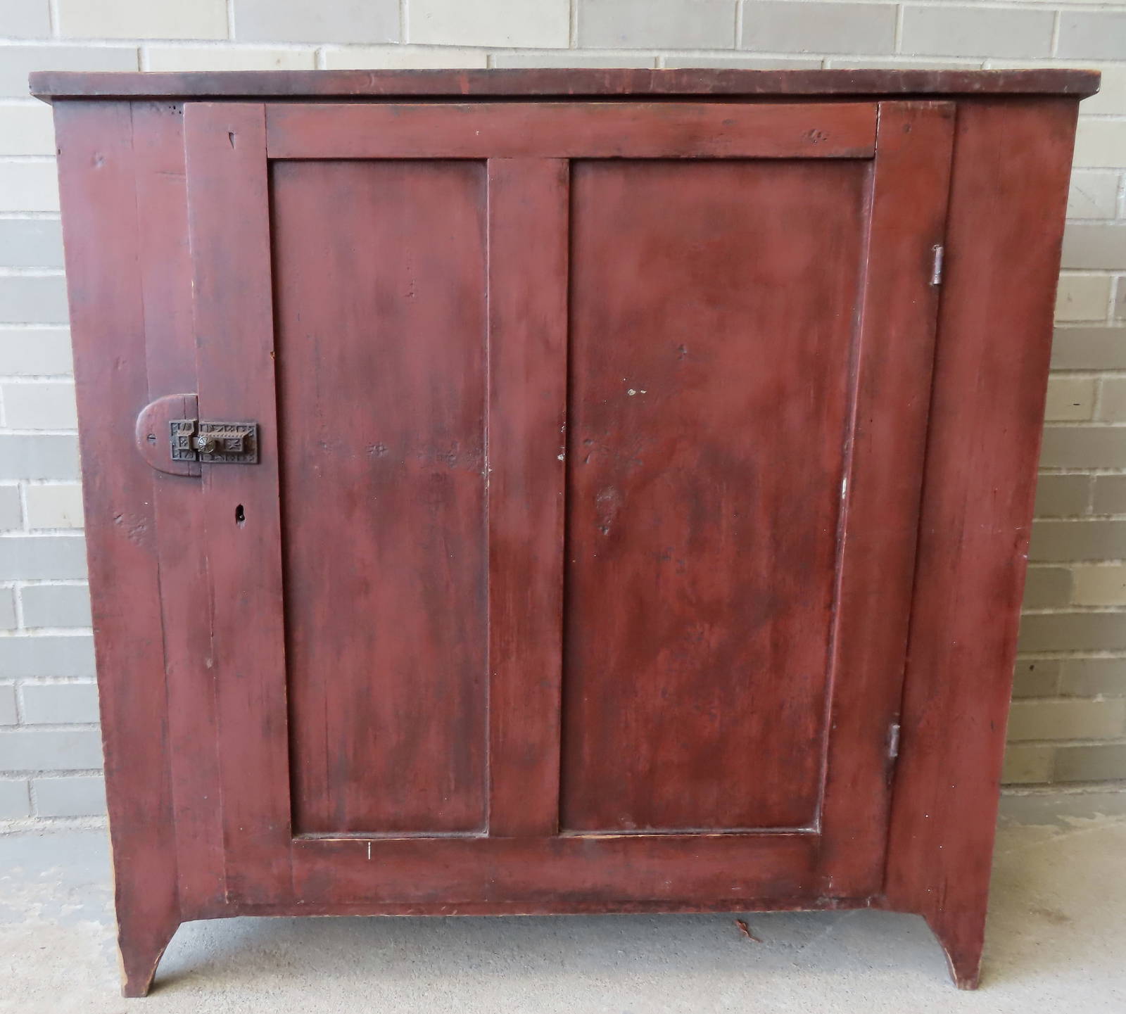 A Small Single Door Paneled Cupboard With 3 Interior Shelves On Cutout ...