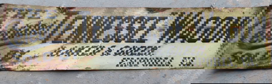 Green River Whiskey Tin Advertising Sign