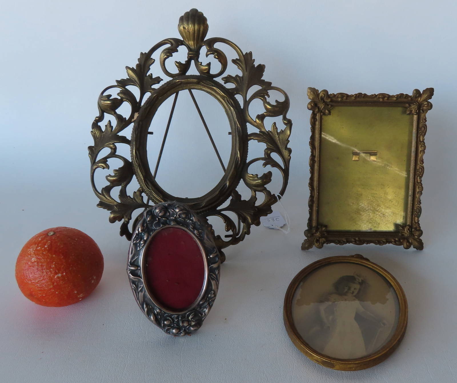 Grouping Of 4 Photo Frames Including: Rococo Style Gilded Cast Iron ...