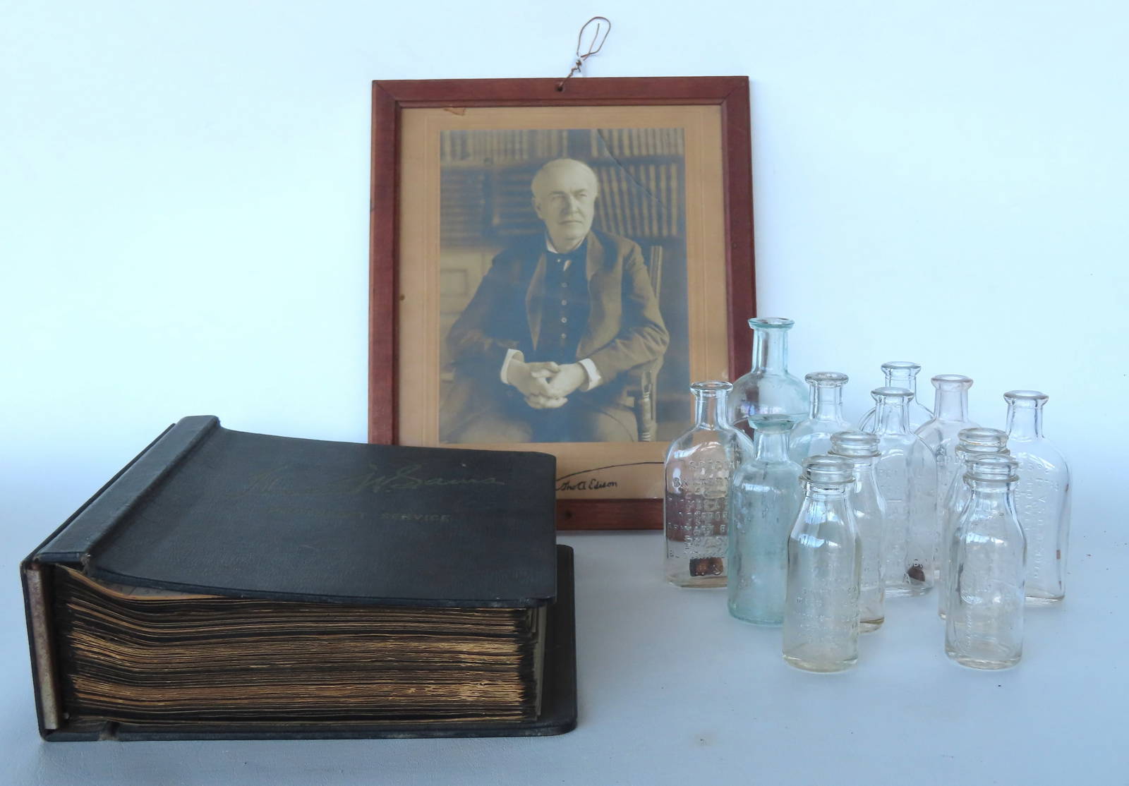 Grouping Of Thomas Edison Related Collectibles Including: A Light Bulb ...