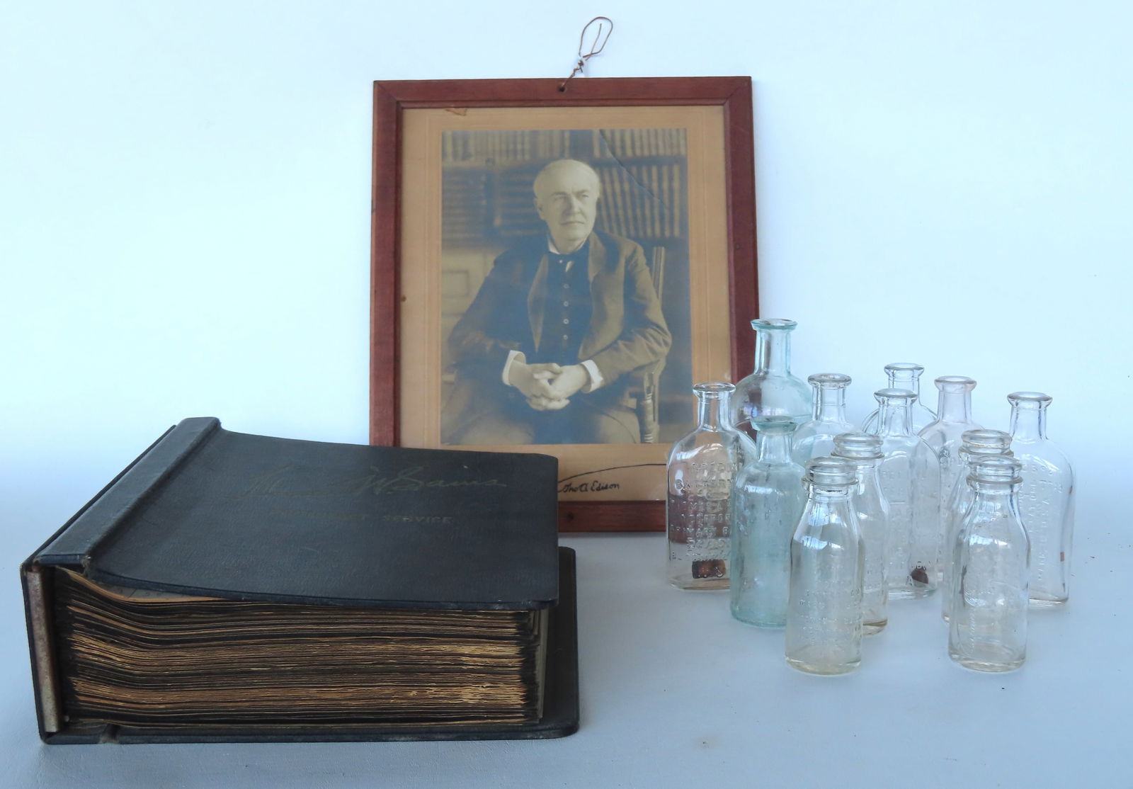 Grouping Of Thomas Edison Related Collectibles Including: A Light Bulb ...