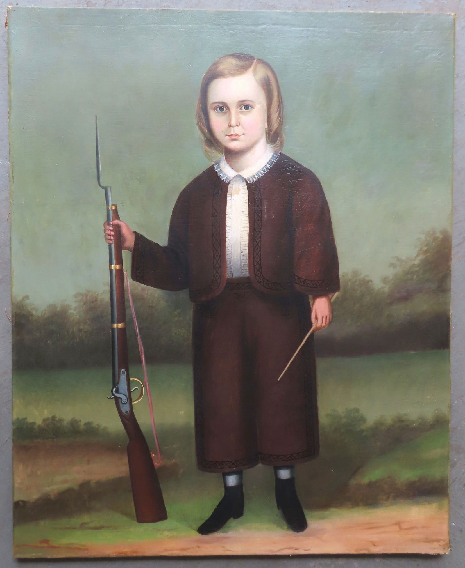Primitive Portrait Similar To The Works Of Joseph Goodhue Chandler, New ...