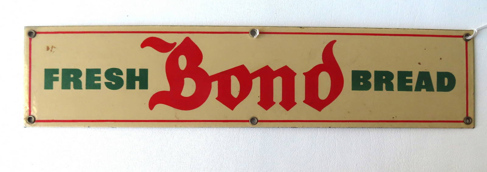 An Porcelain Sheet Iron Sign Marked "fresh Bond Bread", Circa 1950 ...