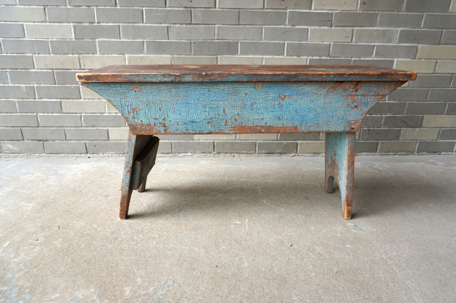 Primitive Bucket Bench, Traces Of Original Robin's Egg Blue Paint ...