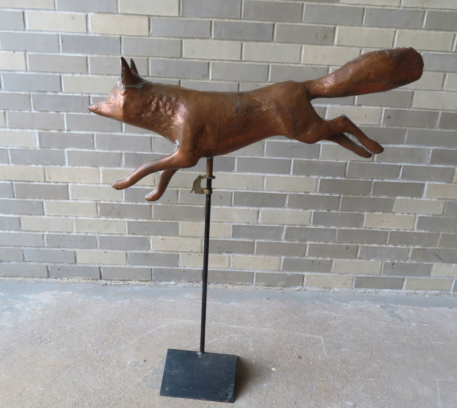 .a Running Fox Full Body Copper Weathervane Stamped "john Garrett Thew ...