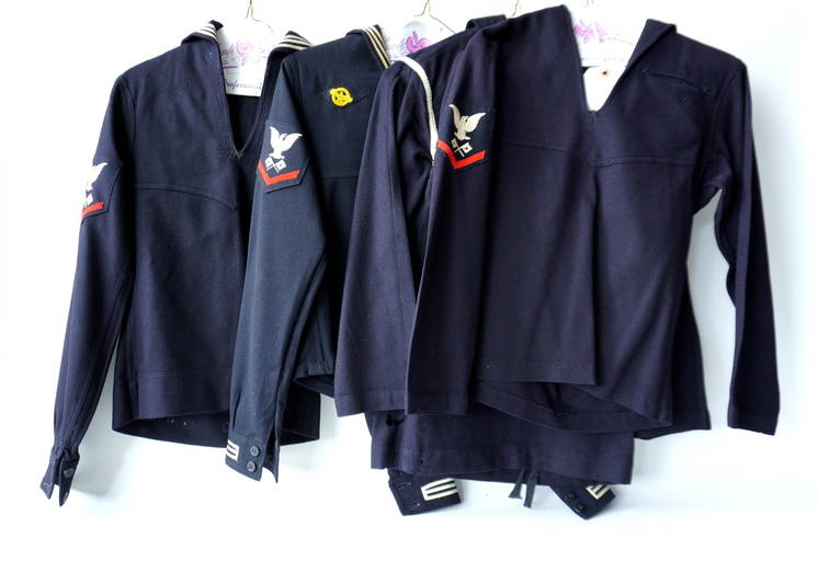 Grouping Of 4 Naval Jackets And Shirts Including 2 Jackets With Naval ...