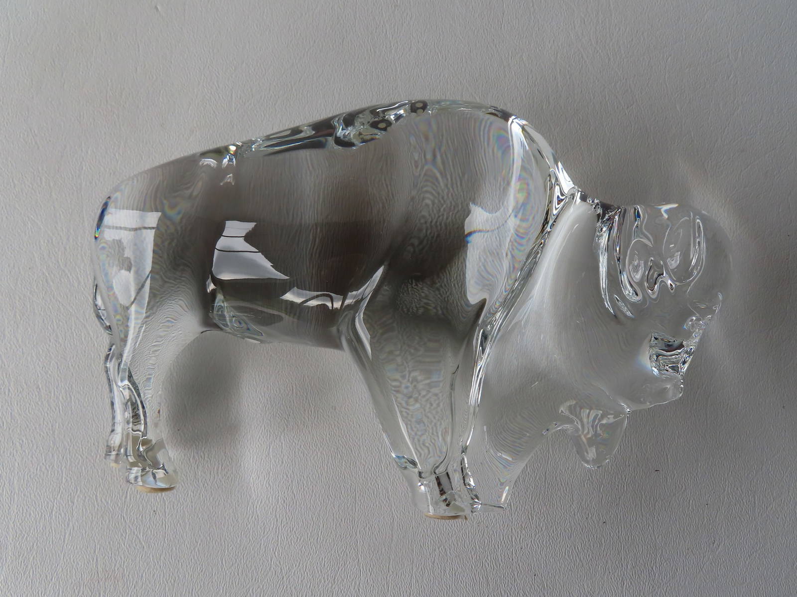 A Signed "baccarat France" Crystal Buffalo Figure Auction